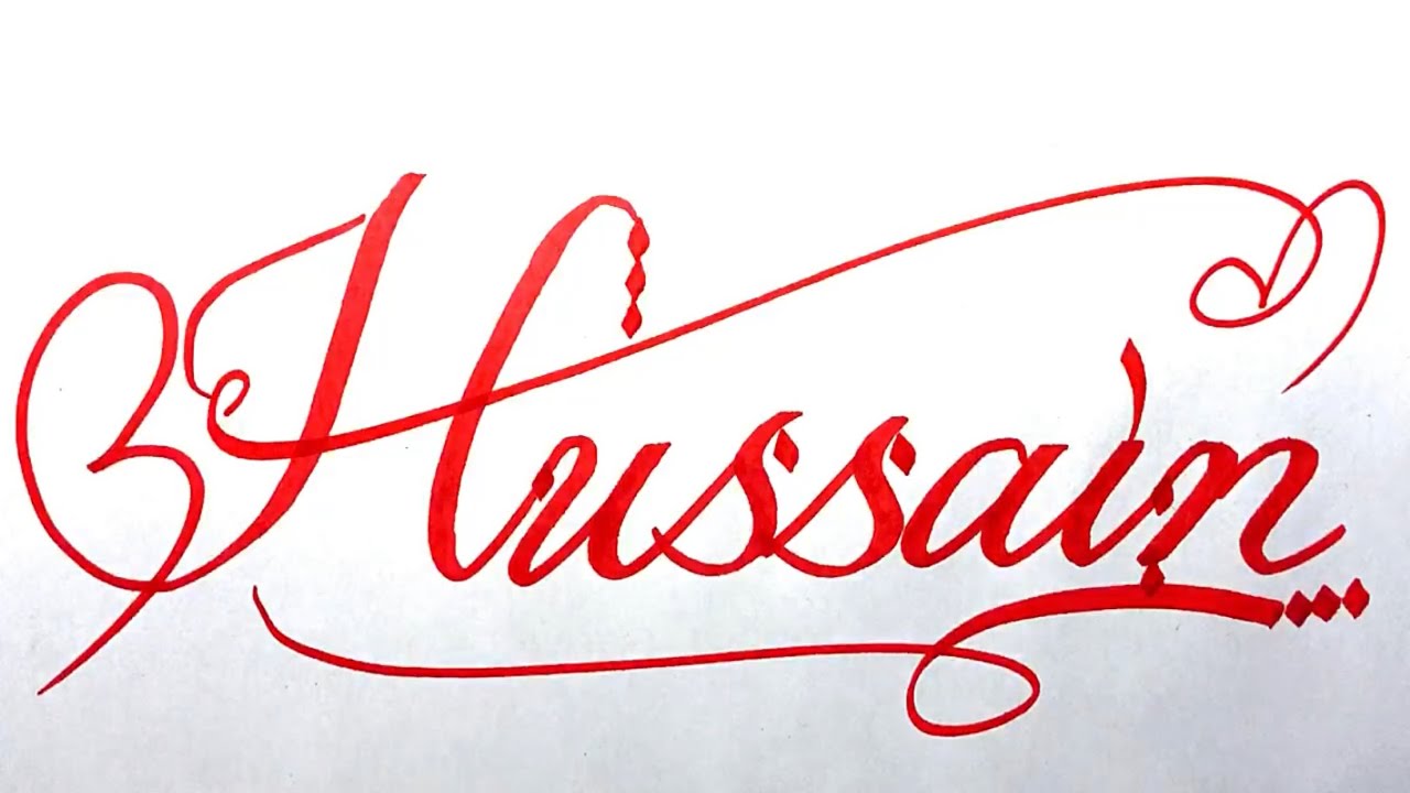 MD Hussain Name Signature Calligraphy Status | How to write with Cut Maker #calligraphy #cursive ...