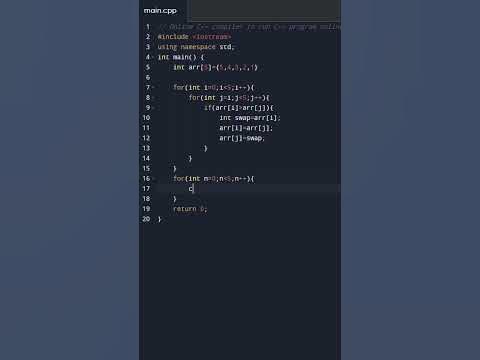 Sorting in Arrays using C++ programming | Swap row elements | Ascending order #coding #vscode # ...