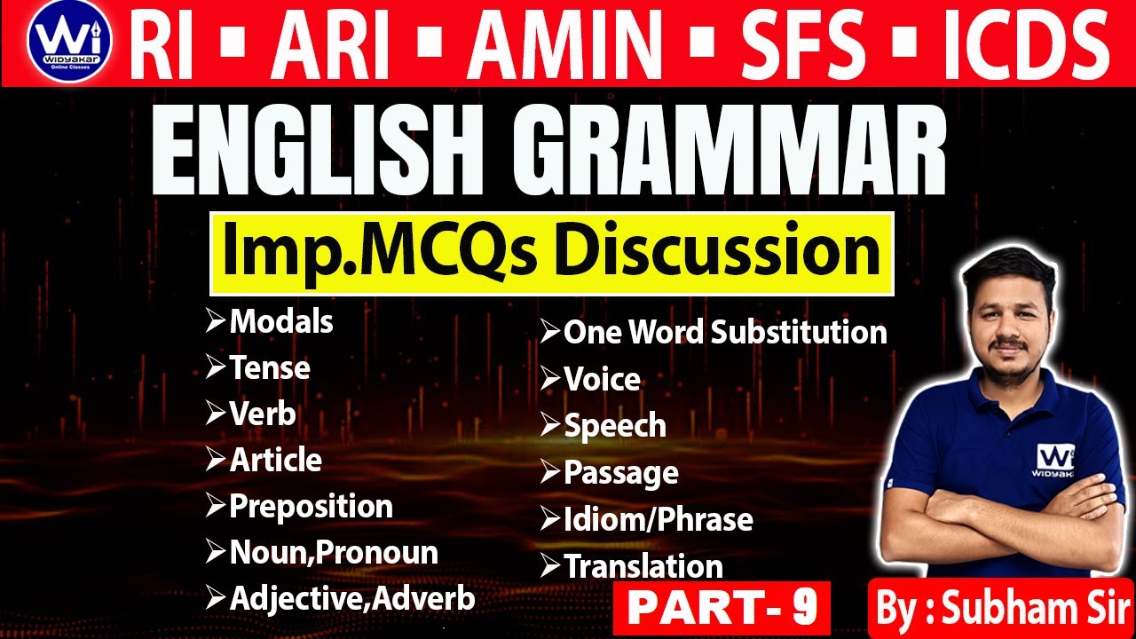 ENGLISH | Important MCQs Discussion | RI,ARI,AMIN,ICDS,SFS #riamin # ...