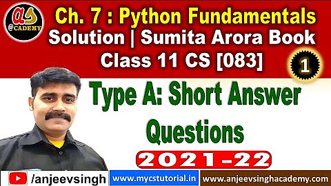 Sumita Arora Class 11 Computer Science Solution - YouTube