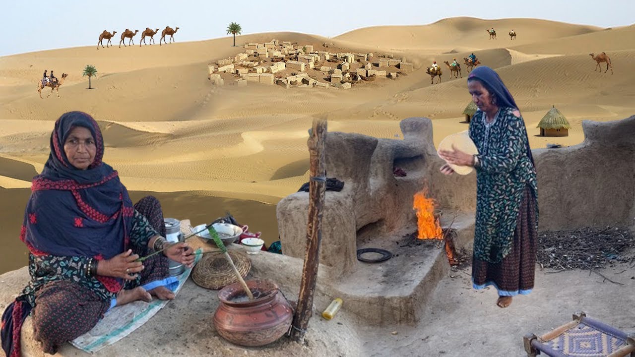 "Morning Routine of Desert Women | Cooking Traditional Breakfast ...