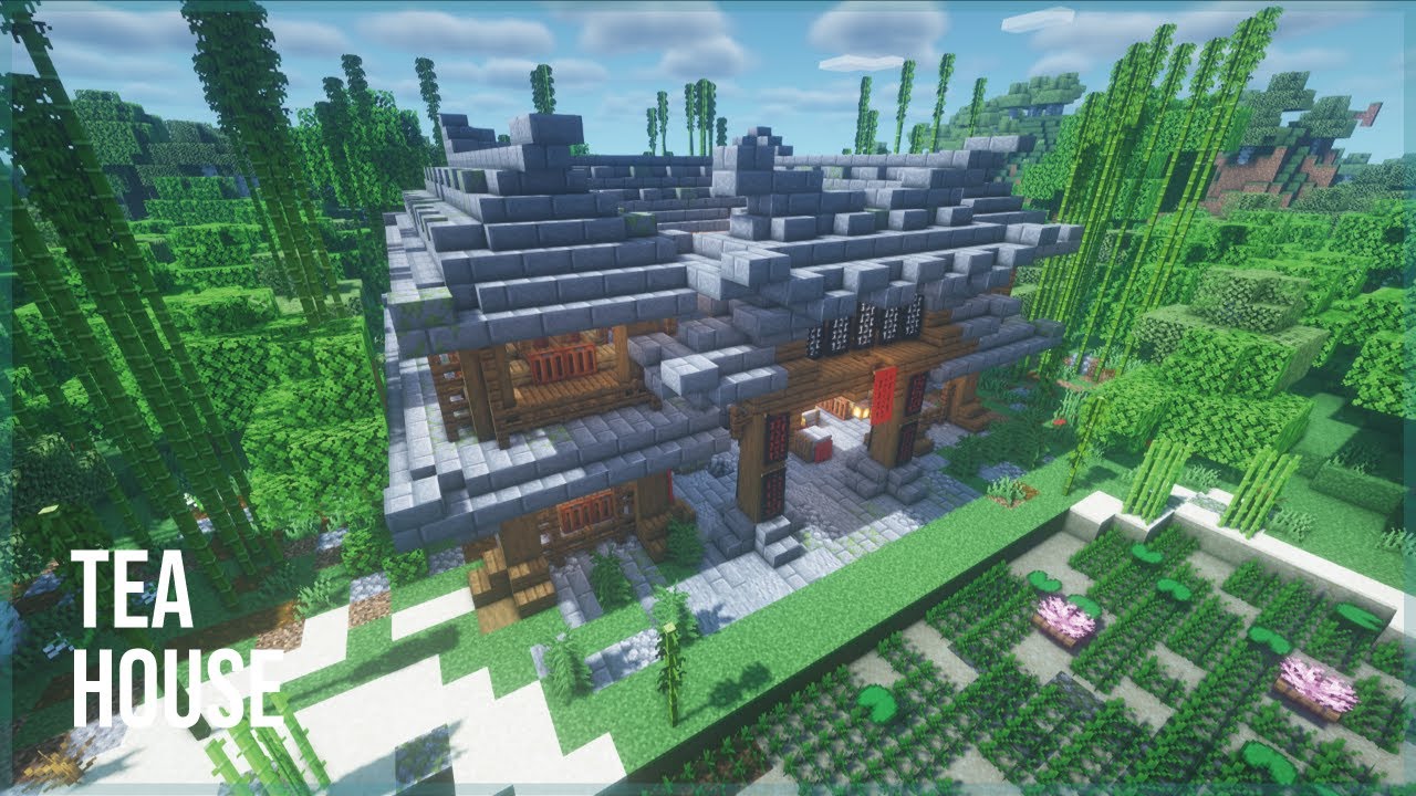 Minecraft // How to build a Tea House // Chinese Architecture Tutorial ...