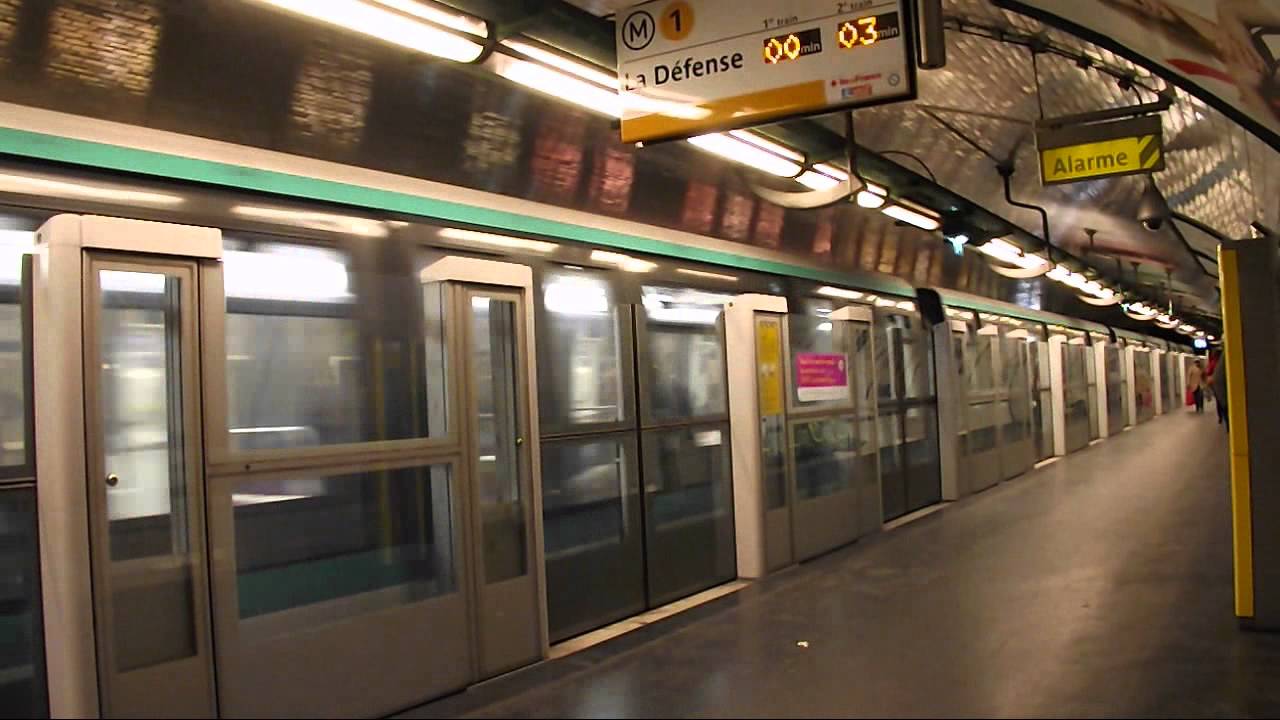 RATP: Départ d'une rame MP 05 sur la ligne 1 à "Pont de Neuilly" - YouTube