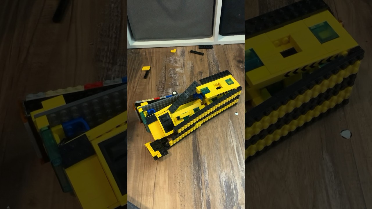 Destroying Lego school bus with a Lego shark - YouTube