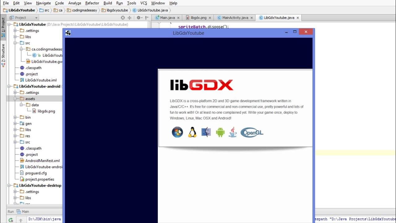 Libgdx (Desktop/Android/HTML5) Made Easy Tutorial 6 - Keyboard Input - YouTube