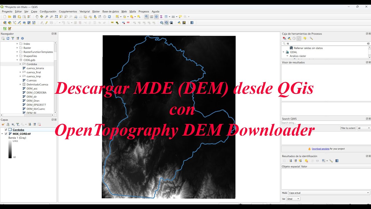 Descargar DEM desde QGis al limite de un Shapefile - YouTube