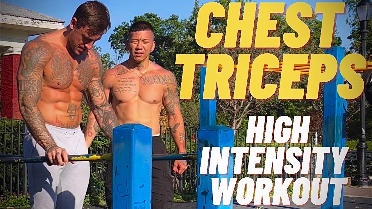 ULTRA INTENSE CHEST & TRICEPS WORKOUT IN THE PARK (Description) - YouTube