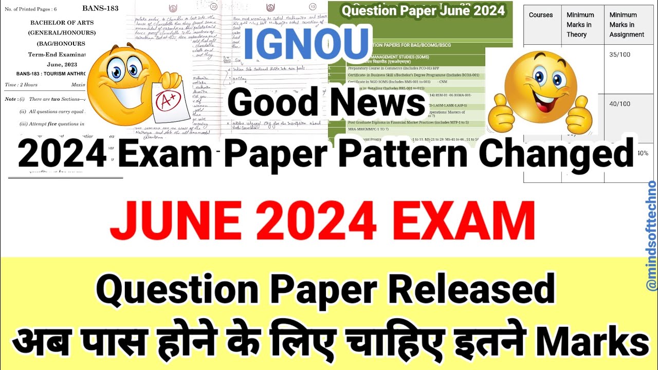 Breaking News 🔥 Ignou June 2024 Exam Paper Pattern Changed | Question ...