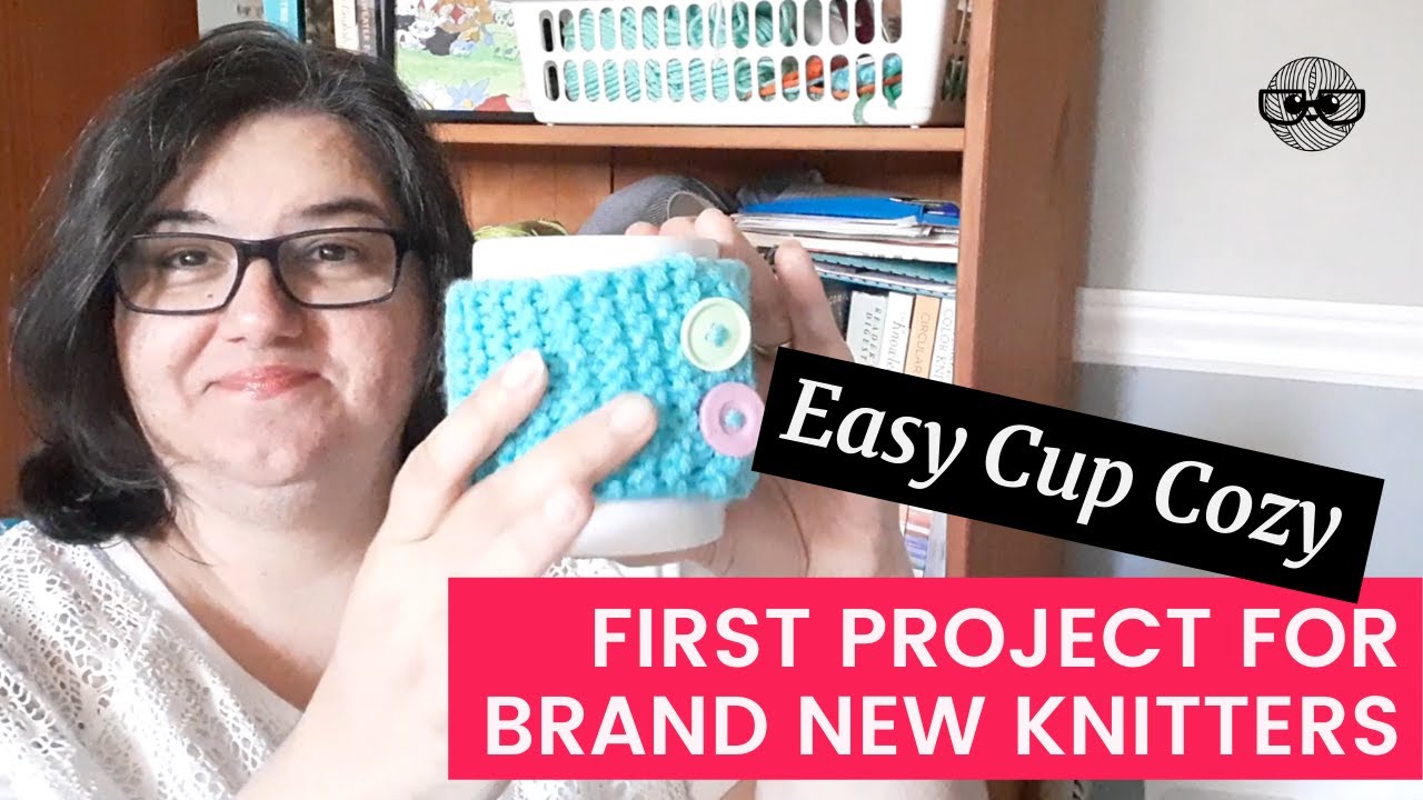 How to Knit a Cup Cozy for Beginners [FREE PATTERN] Perfect Beginner ...