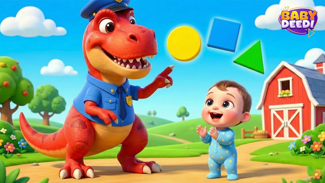 Learn Shapes with Officer T-Rex | Circle Square Triangle | Baby Deedi ...