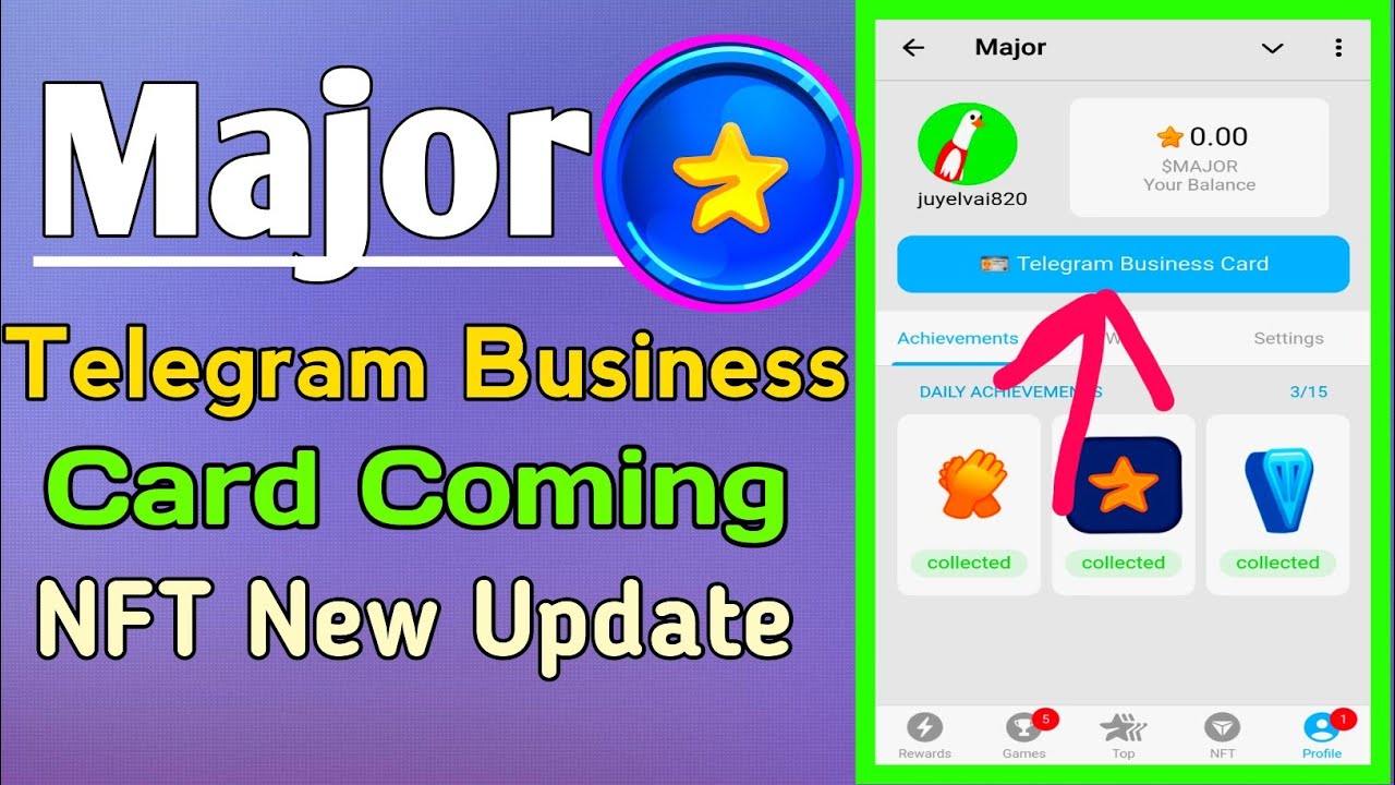 Major Telegram Business Card Coming । Major New Update । Major NFT ...