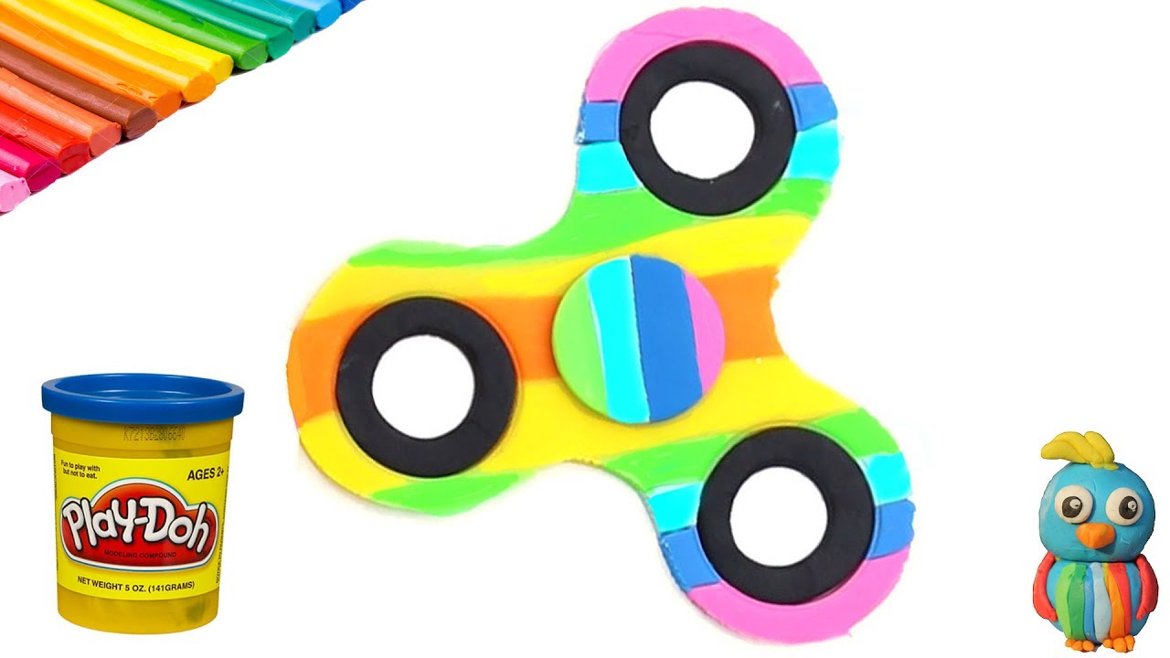 PLAY DOH rainbow fidget spinner - YouTube