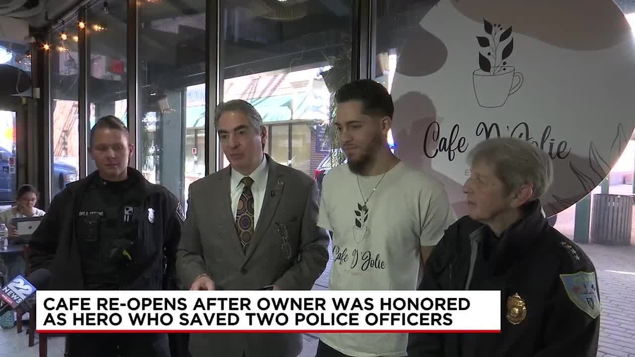 Springfield cafe reopens after owner honored as hero for saving two ...