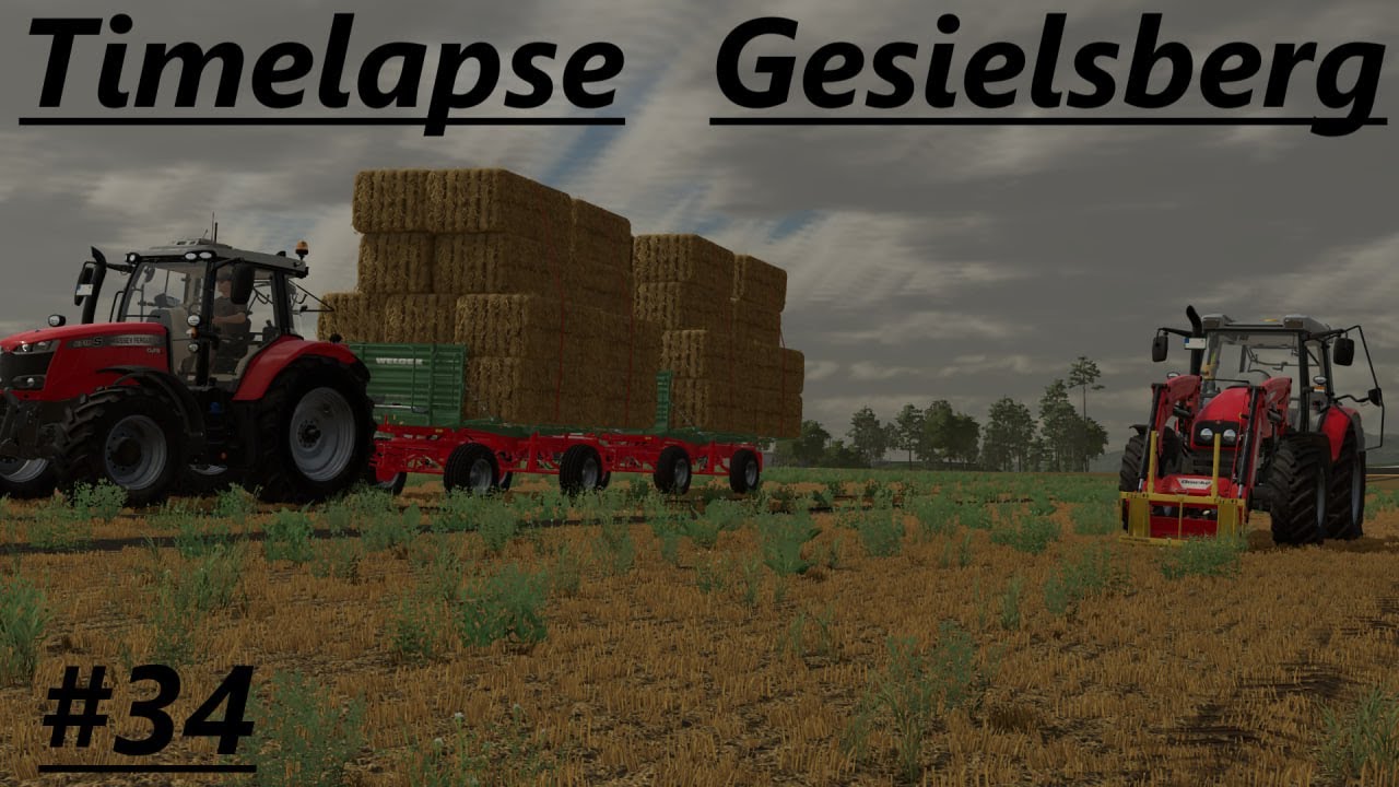 LS22 Timelapse Geiselsberg #34 Stroh heim fahren mit dem MF 5435! - YouTube