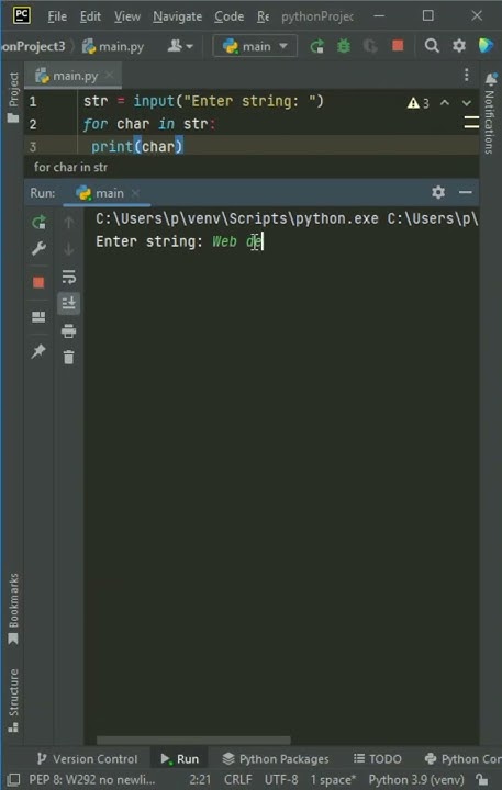 How To Print The Letters Of The Entered Text One Under The Other Shorts Python Pythontutorial
