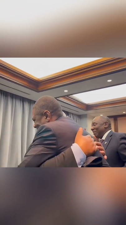 President Cyril Ramaphosa and Deputy President Paul Mashatile greeting Chief Justice Raymond ...