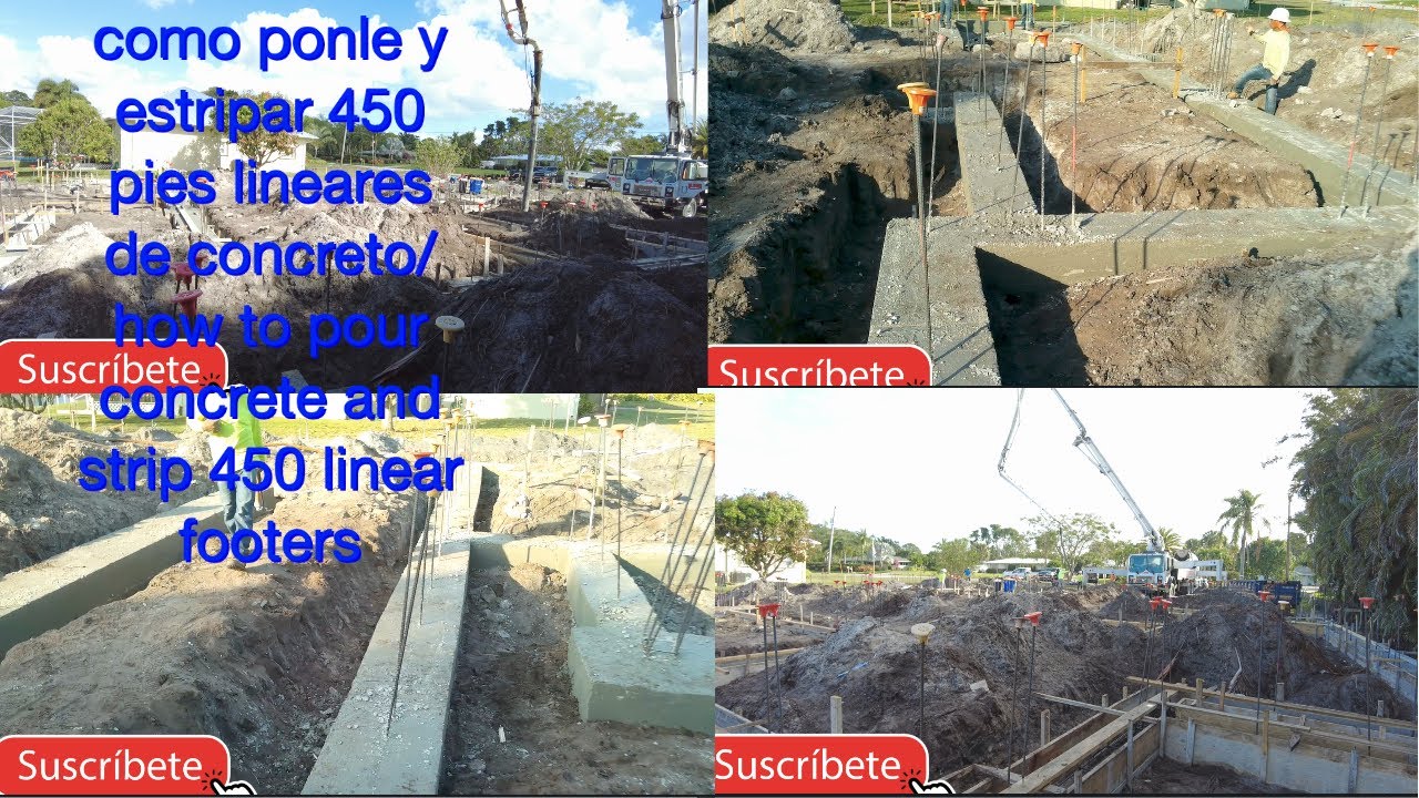 como ponle y estripar 450 pies lineares de concreto/how to pour ...