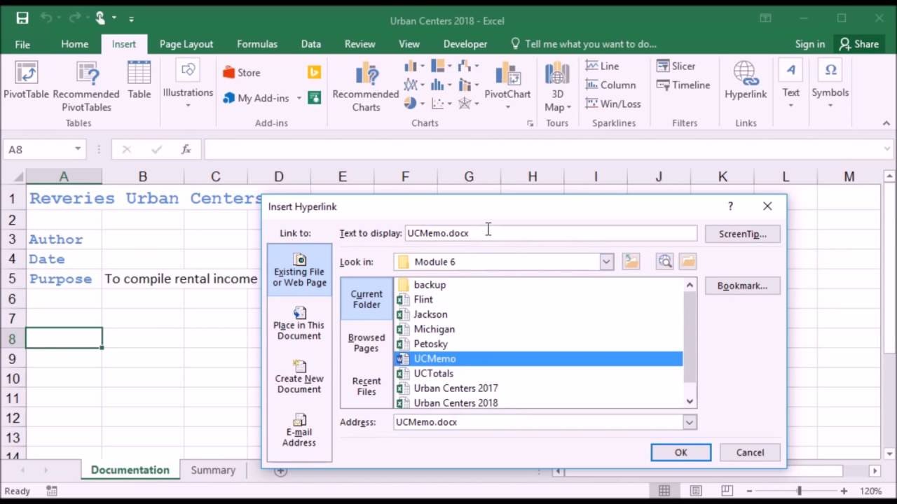 624 Inserting A Hyperlink In A Workbook In Excel 2016 YouTube 624 Inserting A Hyperlink In A Workbook In Excel 2016 YouTube