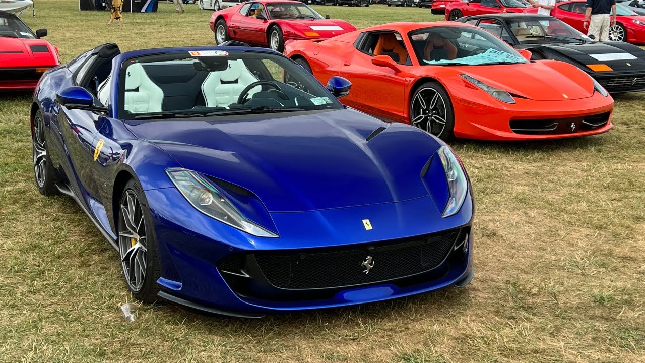 Over 30 EPIC Ferraris at a Private Car Show in the Hamptons! Blu ...
