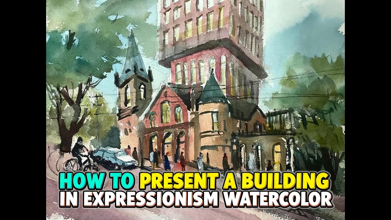 Expressionist Watercolor Painting of a Building - YouTube