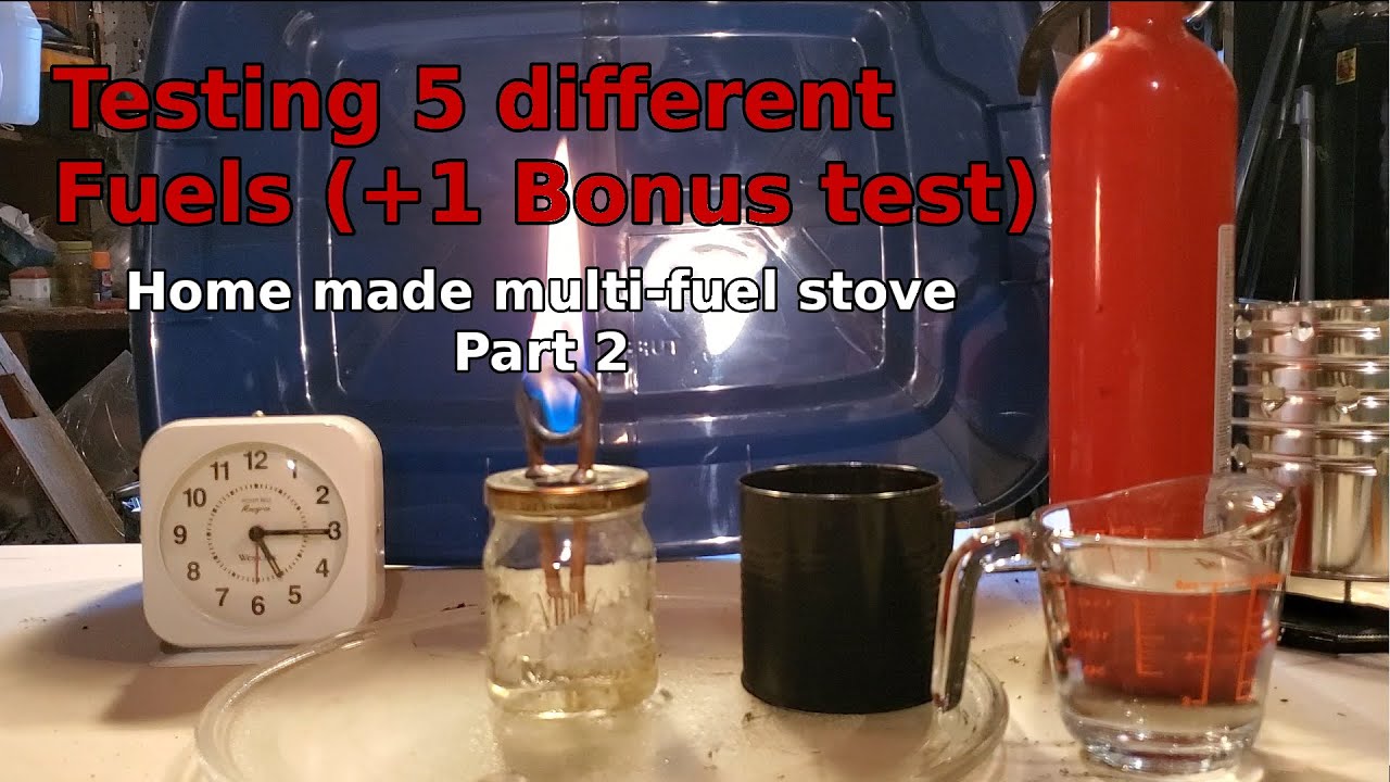 Testing 5 different common fuels in my home-made multi fuel burner ...