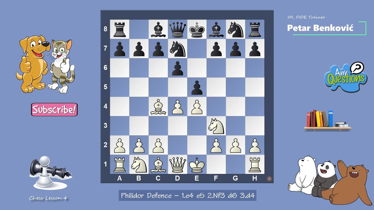 Philidor Defence | 1.e4 e5 2.Nf3 d6 3.d4 | Sidelines in the Opening ...
