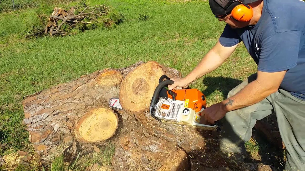 STIHL MS 440 ported - YouTube