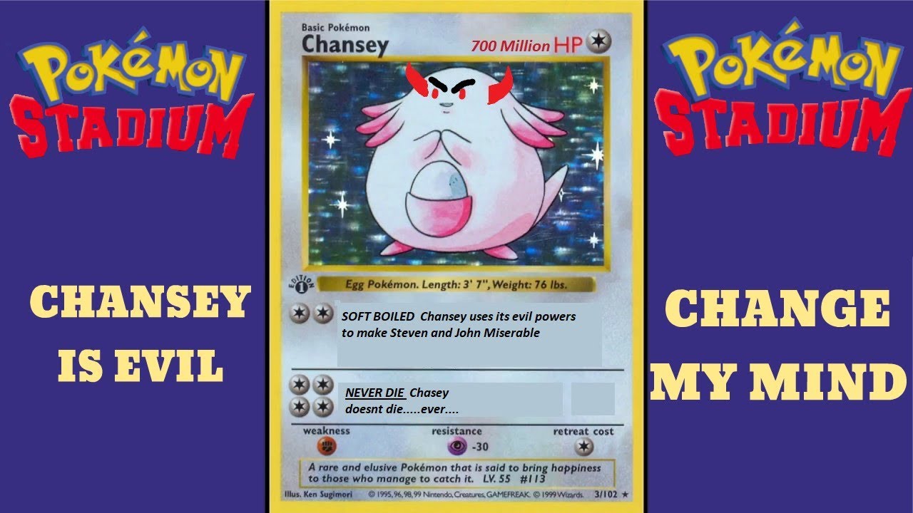 "Chansey is pure EVIL" Pokemon Stadium 1: Episode 6 - YouTube