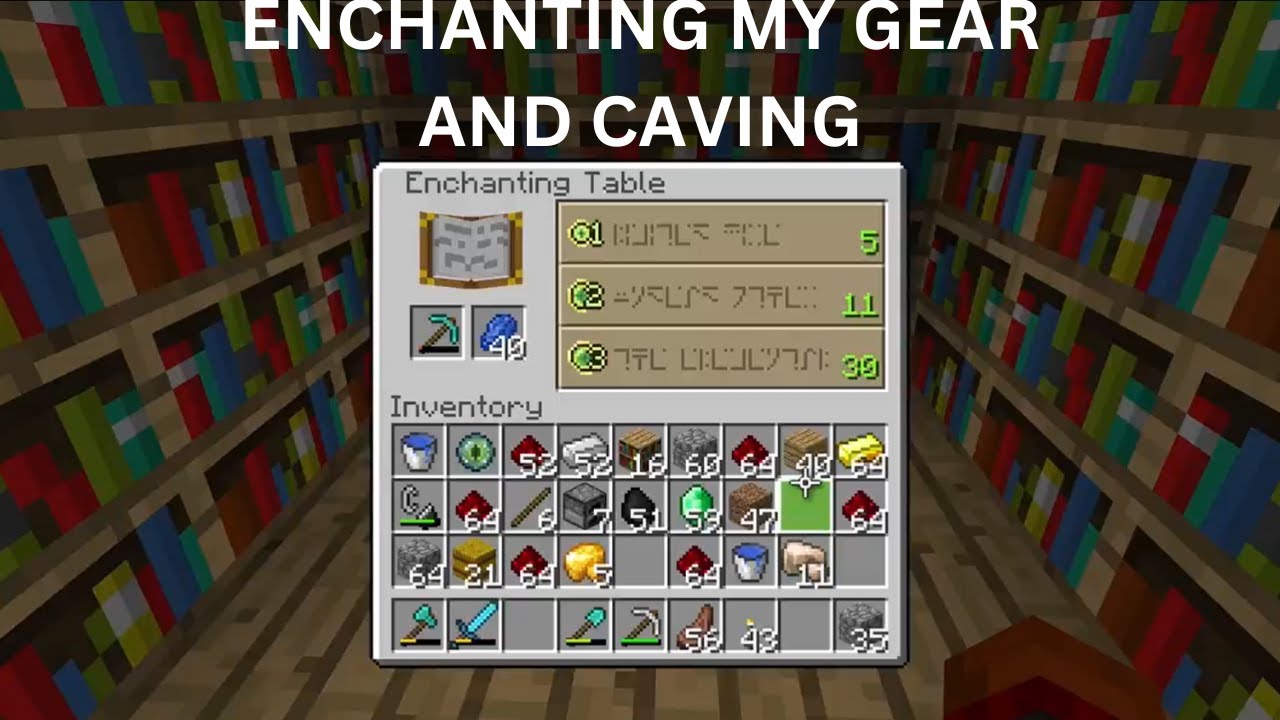 ENCHANTING MY GEAR AND CAVING (ONE BLOCK LUCKY BLOCK WORLD - YouTube