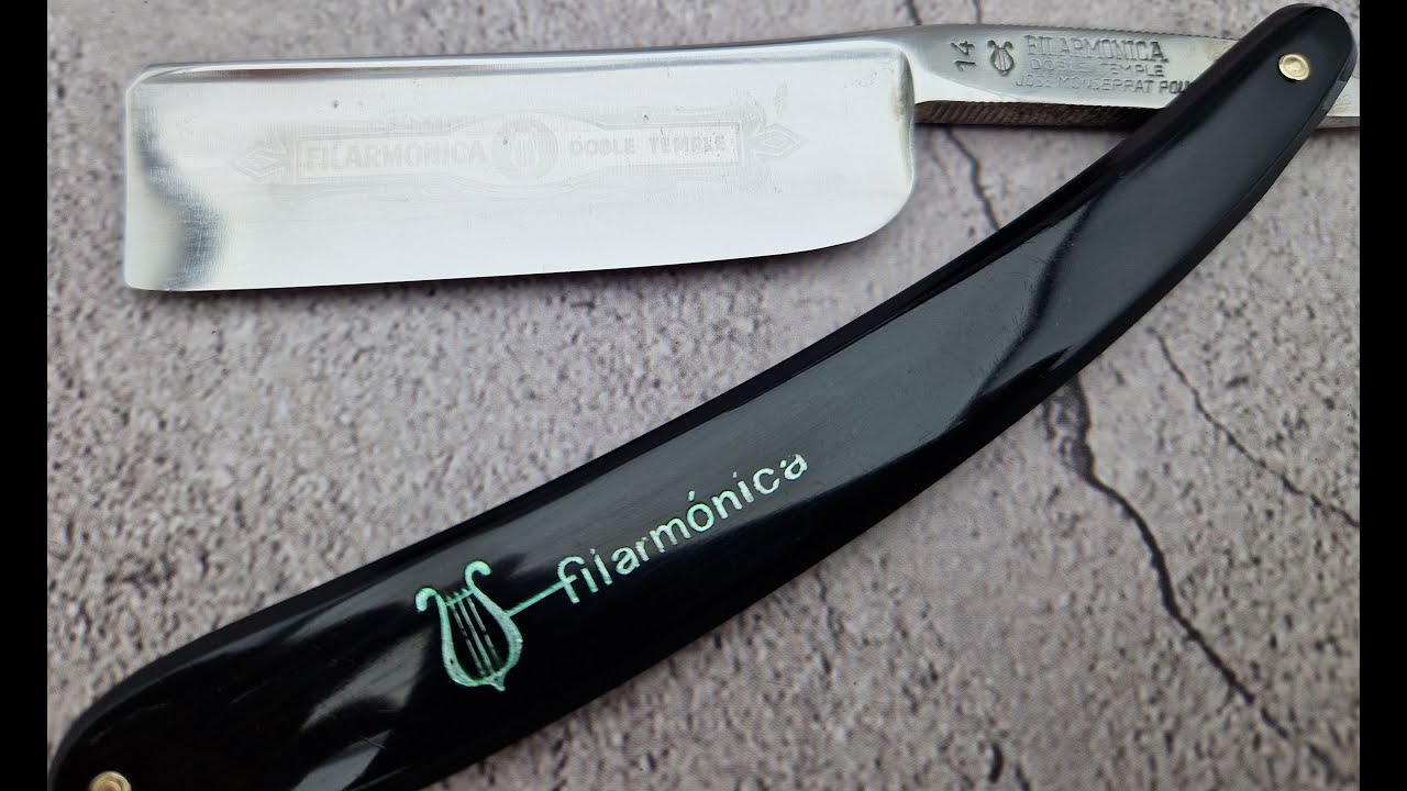 Razor FILARMONICA 14 DOUBLE TEMPLE Jose Monserrat Pou Straight Razor ⁕R ...