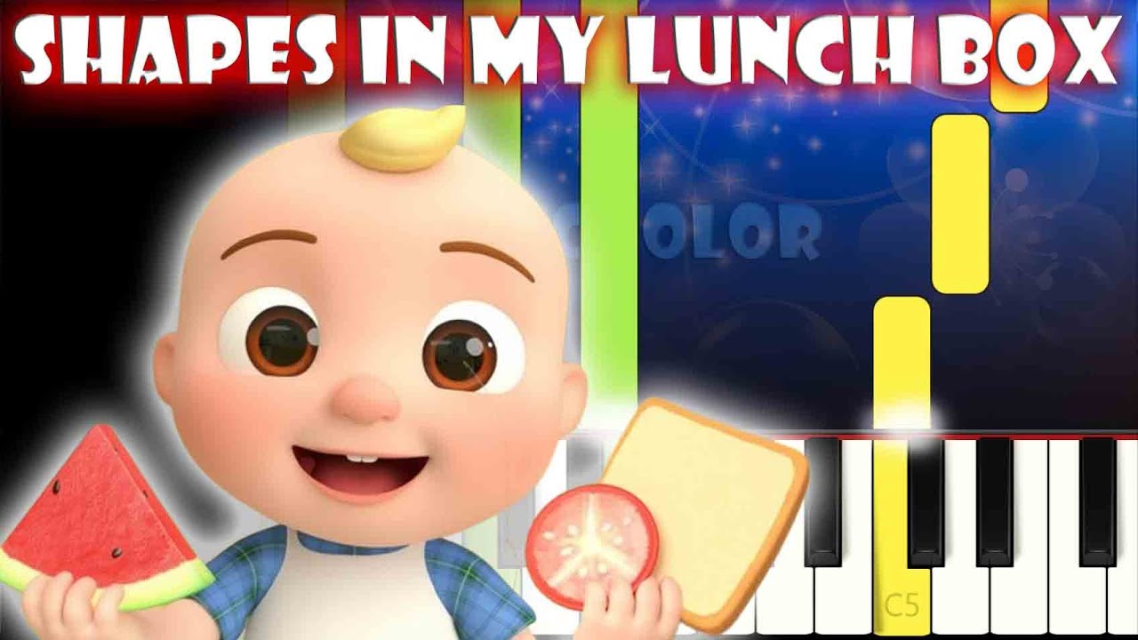 Shapes In My Lunch Box Song - Cocomelon | Piano Tutorial | Karaoke ...