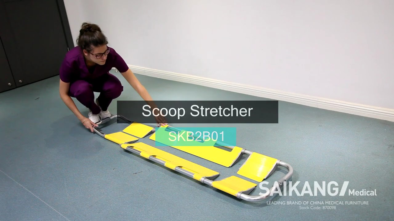 SKB2B01 Aluminum Alloy Folding Scoop Stretcher - YouTube
