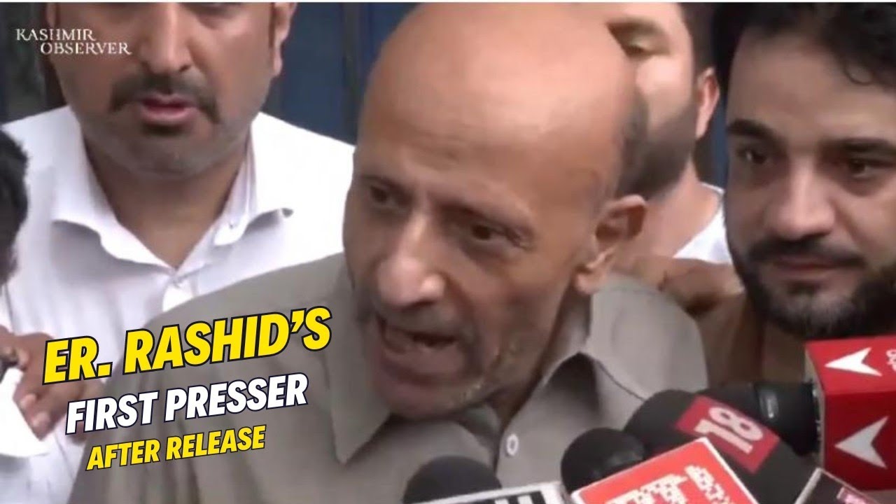 Er Rashid's First Presser After Release - YouTube