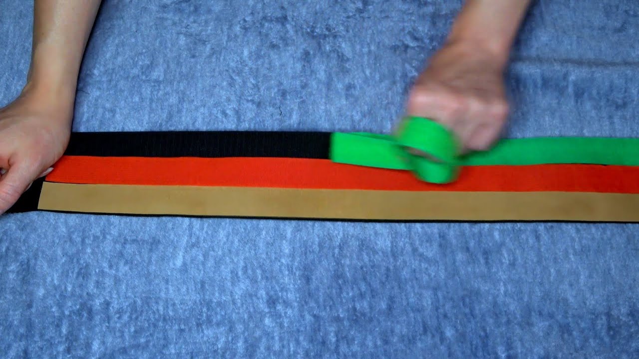 Velcro Sounds ~ Green Red and Tan Velcro Straps Ripped from Wide Strap ...