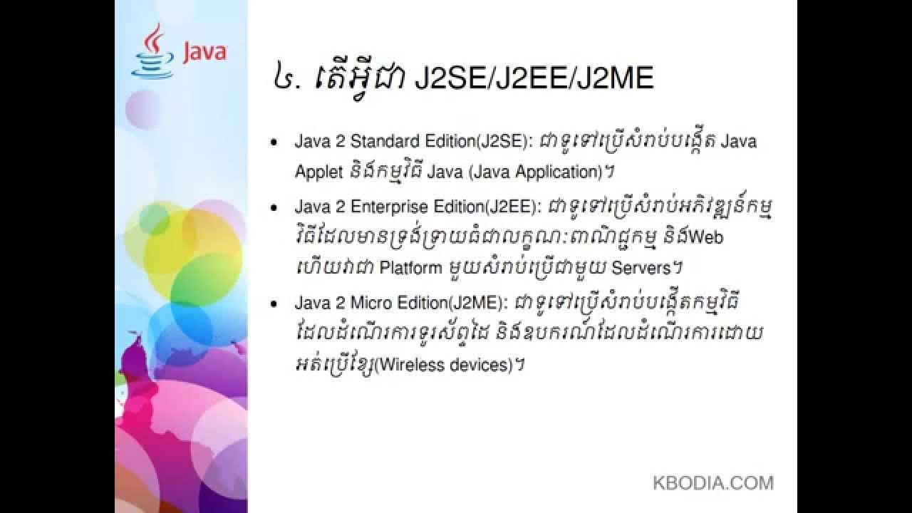 Lesson 1: មូលដ្ឋានគ្រឹះរបស់ Java [Khmer Language] - YouTube