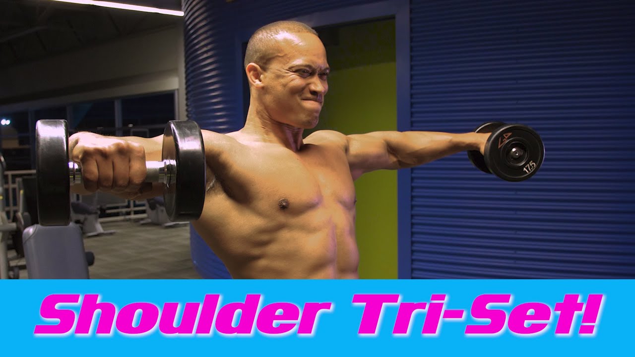 Shoulder Exercises with Dumbbells | QUICK SHOULDER TRI-SET! - YouTube