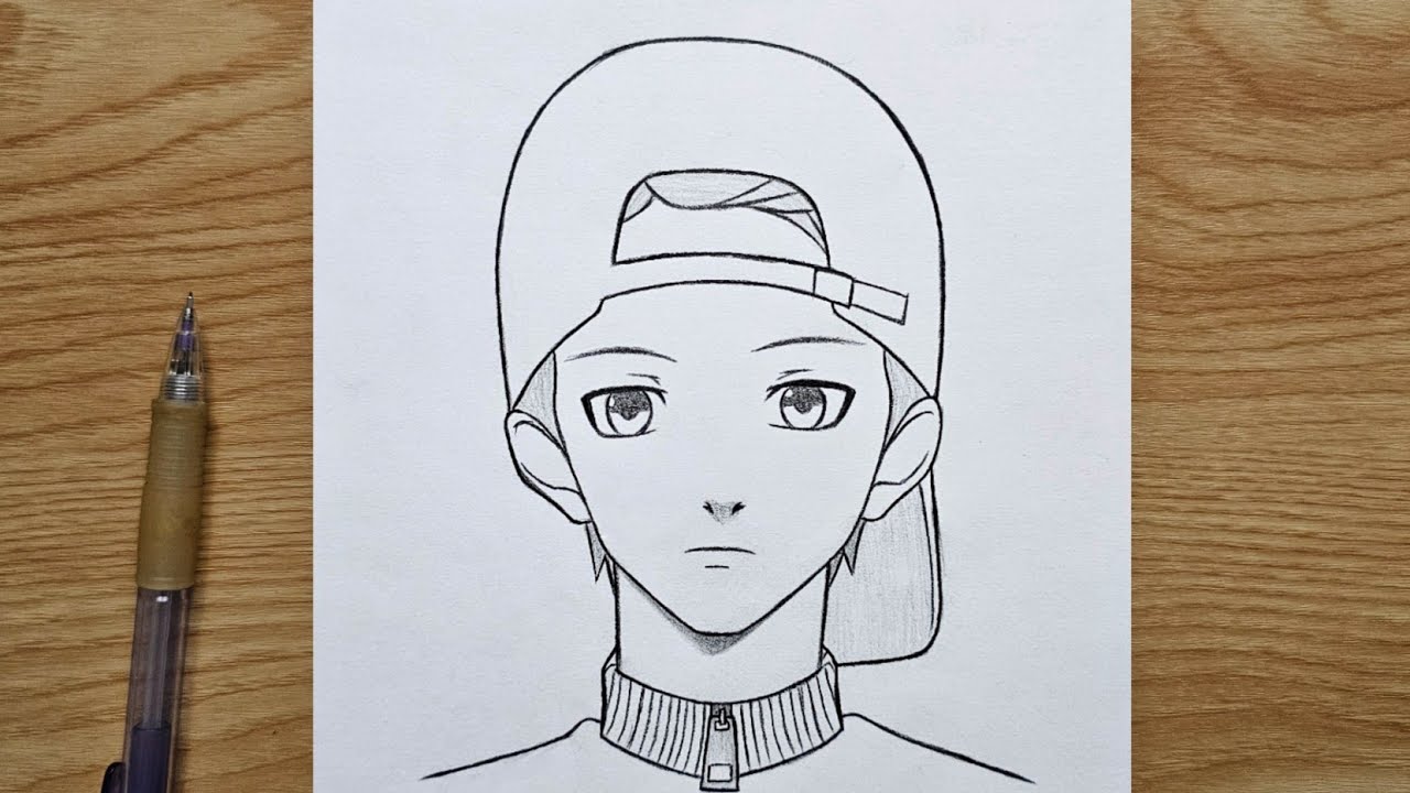 Easy anime drawing | How to draw anime in hat step by step | Easy anime ...