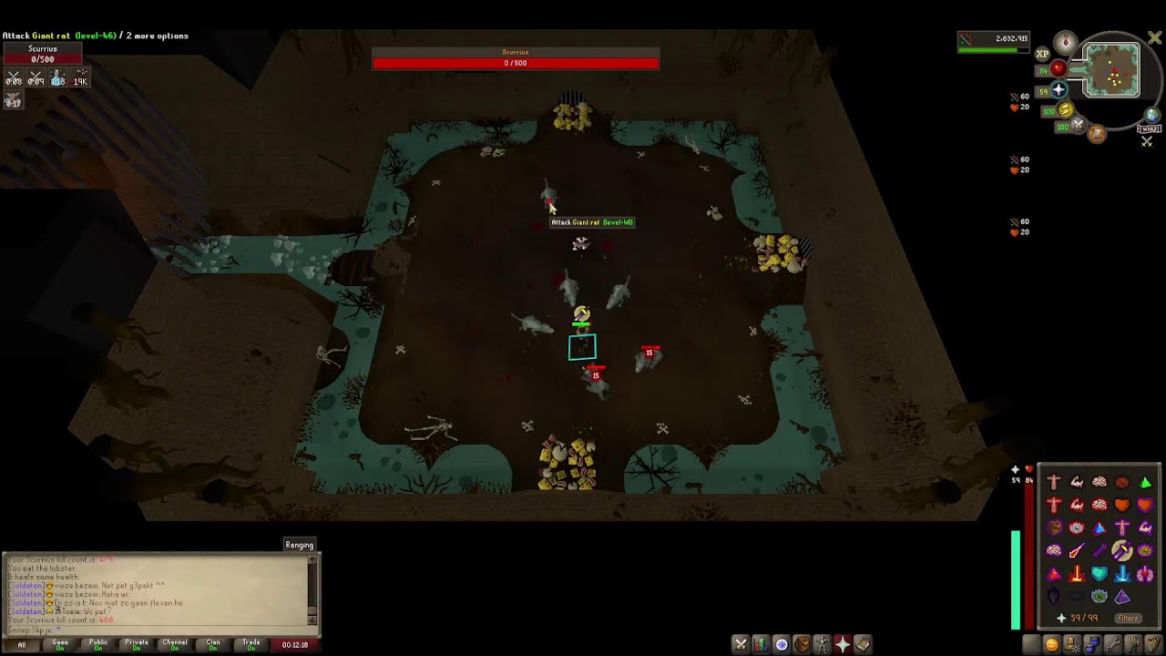 OSRS Scurrius pet hunting, While jamming to some Rock/Metal music - YouTube
