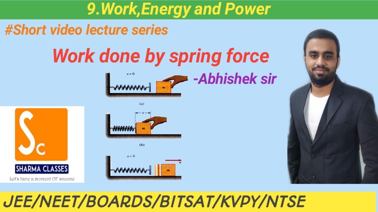 Class 11 Physics | Work ,Energy and Power| work done by spring force ...