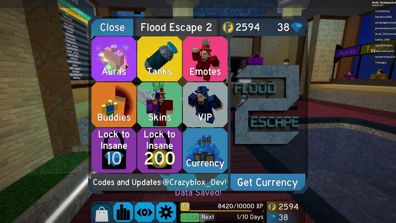Roblox Flood Escape 2 *BLOXY SKIN CODE!* - YouTube