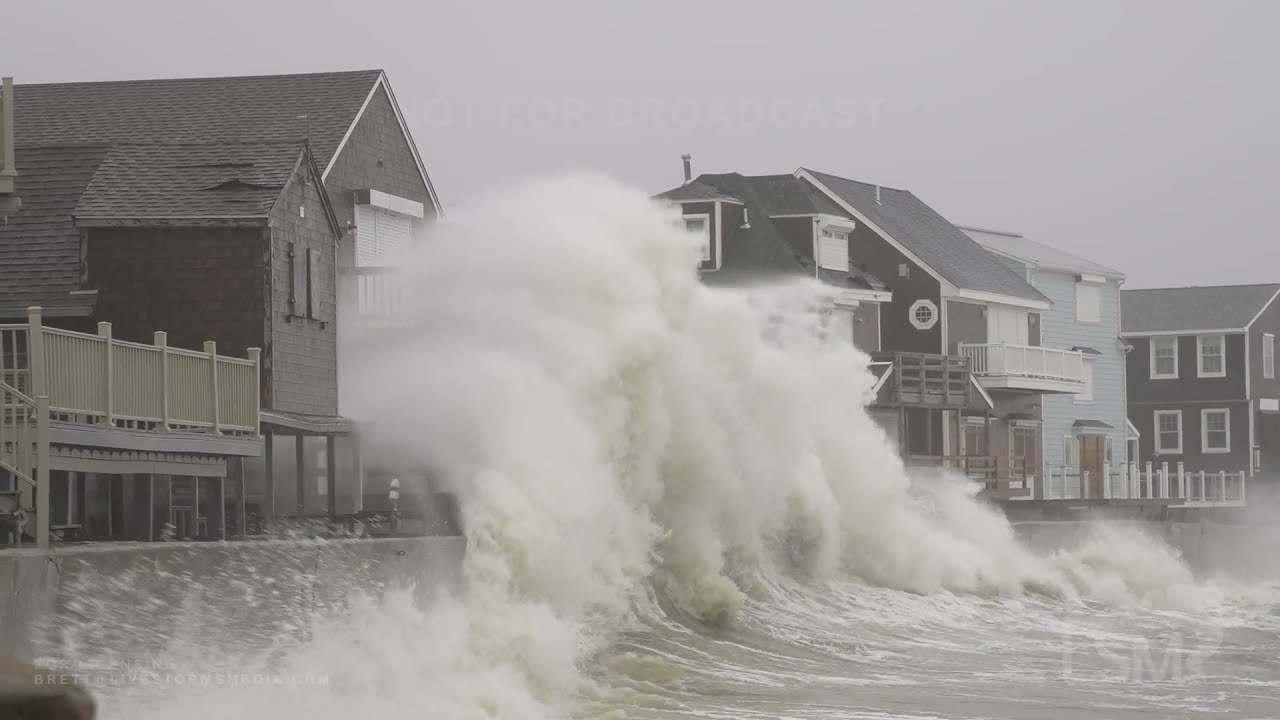 10-27-2021 Scituate, Ma drone video of massive waves slamming seawall ...