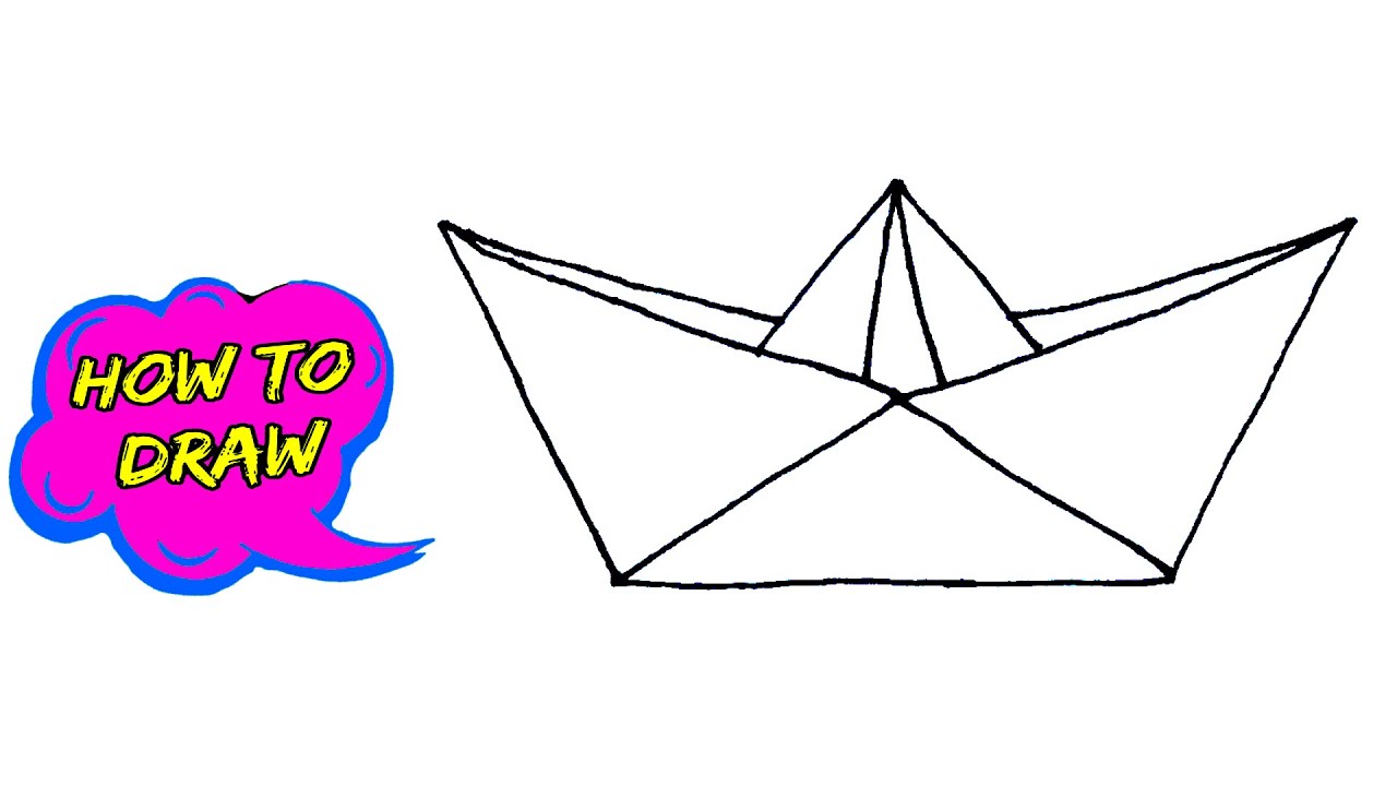How to Draw a Paper Boat | BOAT drawing tutorial for kids - YouTube