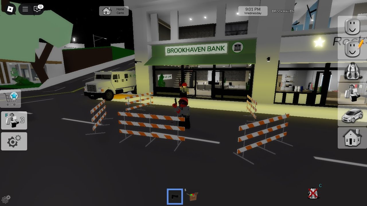 work bank secerty on brookhaven - YouTube