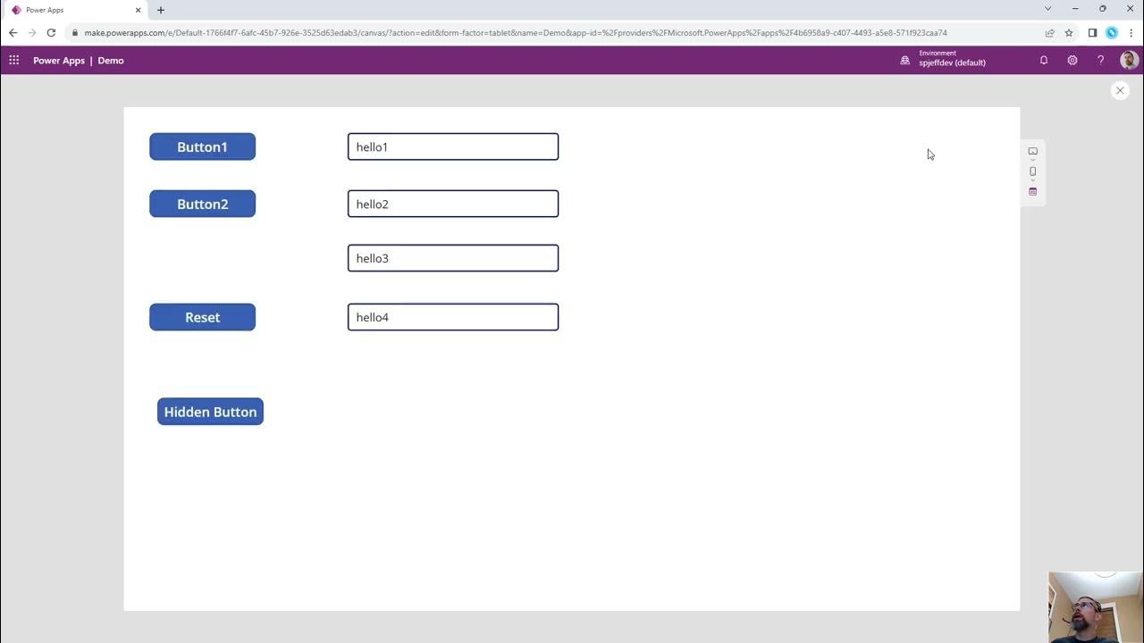 PowerApps - Hidden Buttons for Shared Global Function (Avoid Duplicate Code) - YouTube