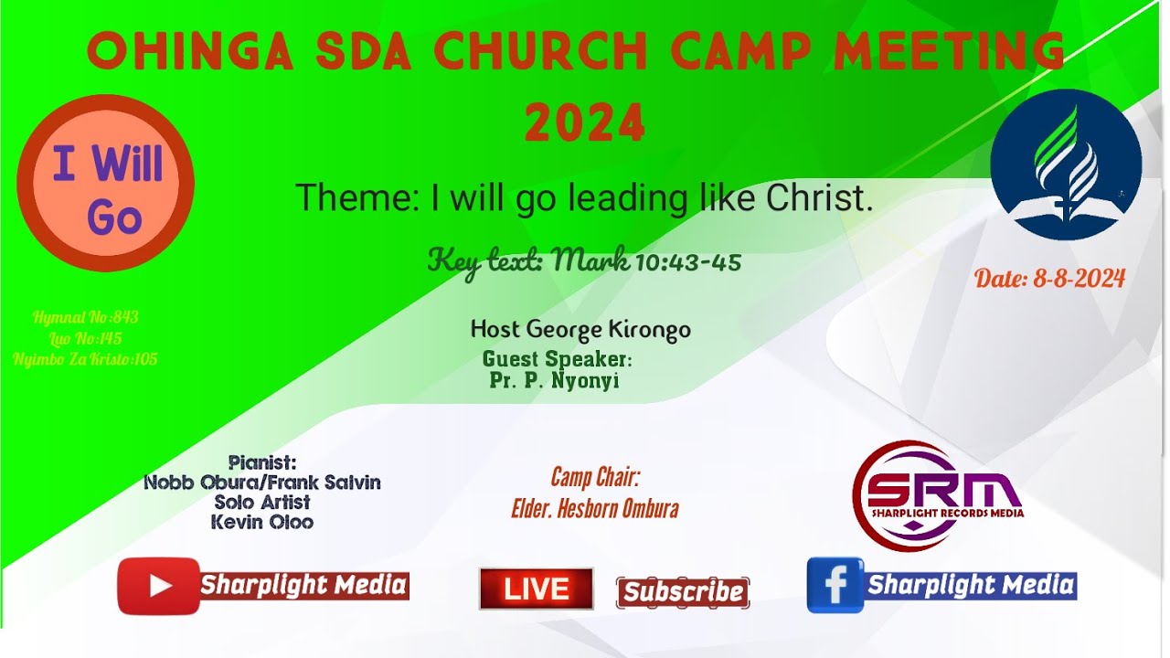 OHINGA SDA CHURCH CAMP MEETING 2024][THURSDAY 8/8/2024 - YouTube