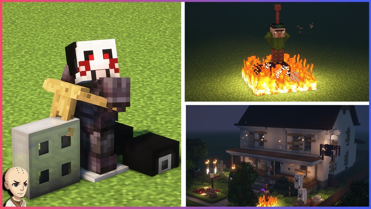 Minecraft: 20+ SPOOKY HALLOWEEN Build Hacks and Ideas - YouTube