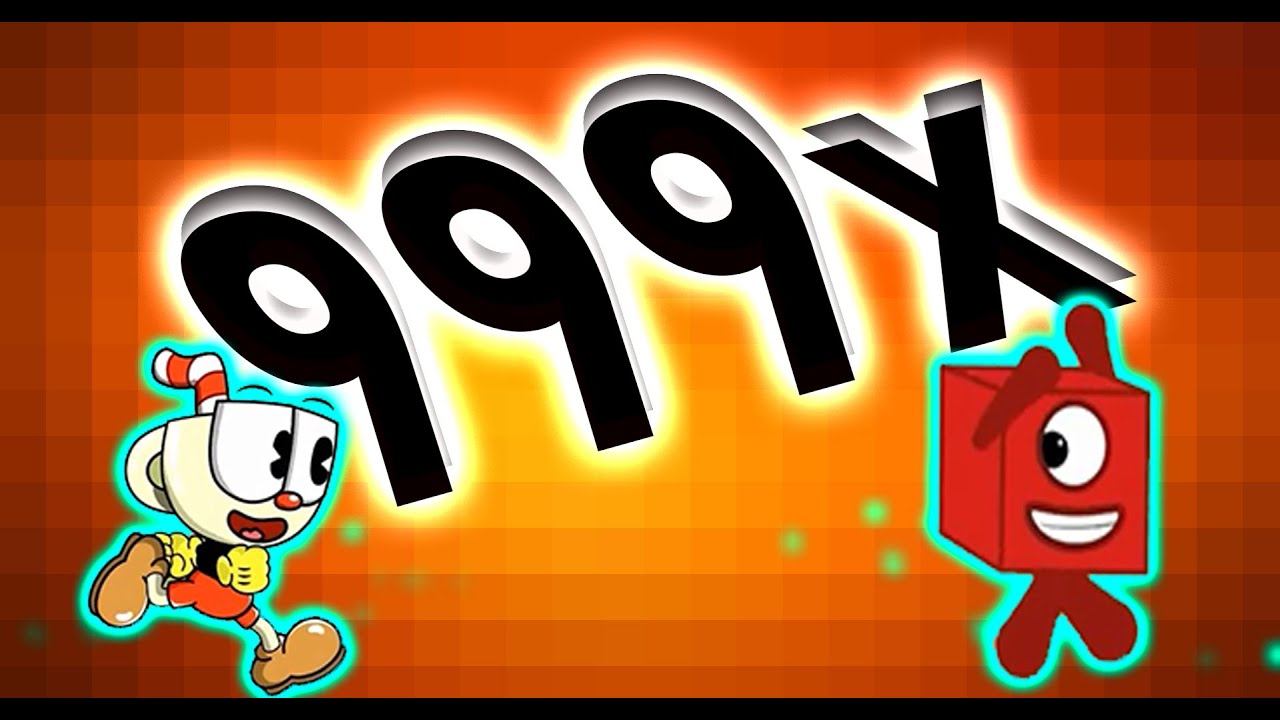 Number blocks Vs Cuphead 999x speed - YouTube