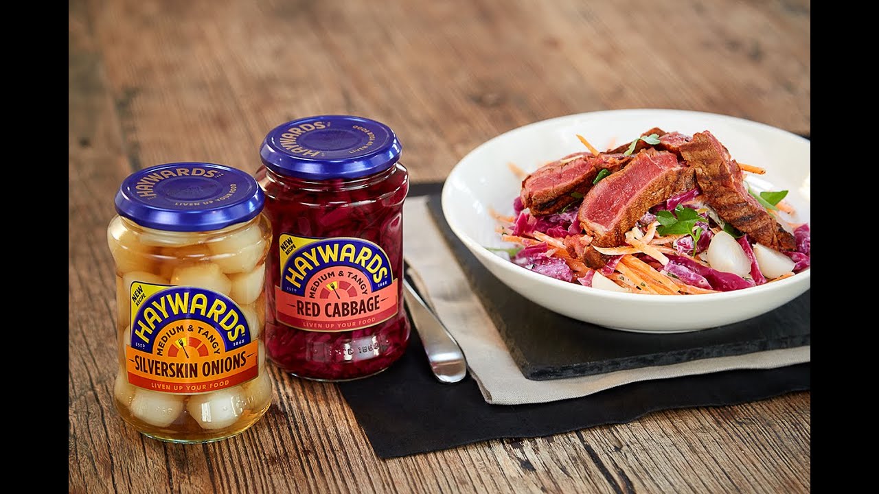 Barbecue Steak Coleslaw Recipe | LAD in saLAD | Haywards Pickles - YouTube