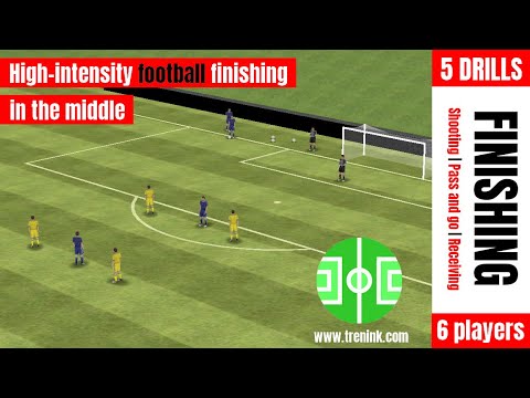 High-intensity football finishing in the middle | shooting drills in a ...