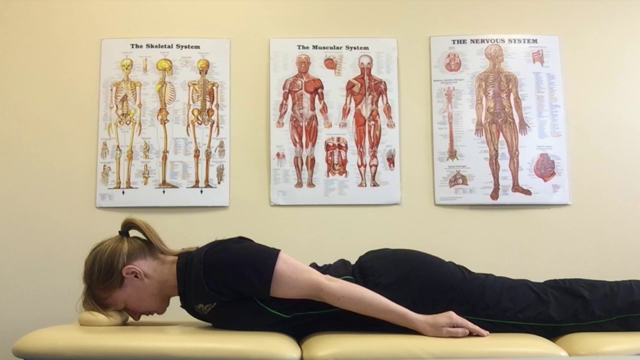 Scapular Squeeze in Prone with Arm Lift - YouTube